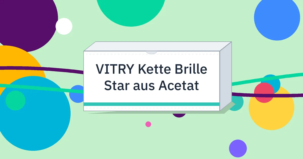Symbolbild: Packung mit der Aufschrift VITRY Kette Brille Star aus Acetat (PZN 19067478) – Verfügbarkeit und Bezug in Apotheken in Frankfurt am Main