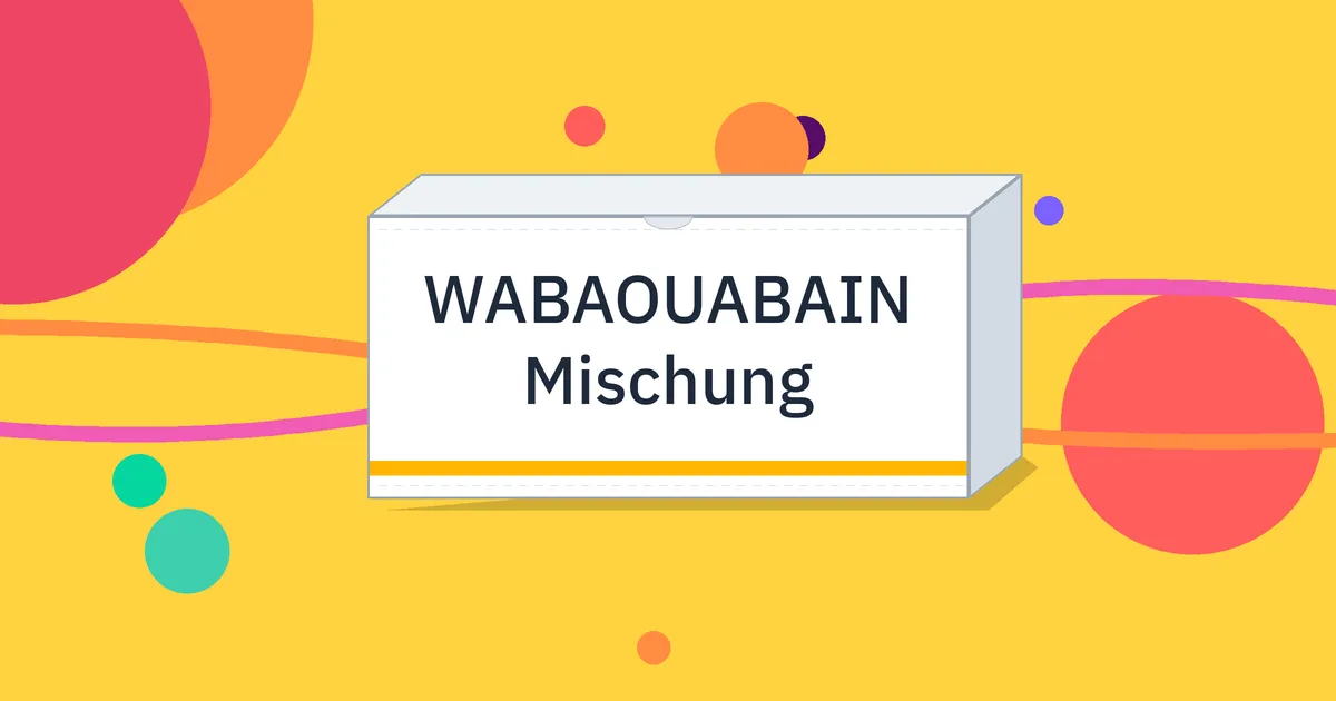 Symbolbild: Packung mit der Aufschrift WABAOUABAIN Mischung (PZN 14236700) – Verfügbarkeit und Bezug in Apotheken in Frankfurt am Main