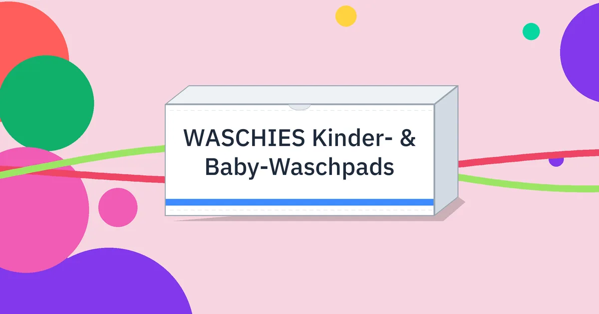 Symbolbild: Packung mit der Aufschrift WASCHIES Kinder- & Baby-Waschpads (PZN 15292675) – Verfügbarkeit und Bezug in Apotheken in Frankfurt am Main