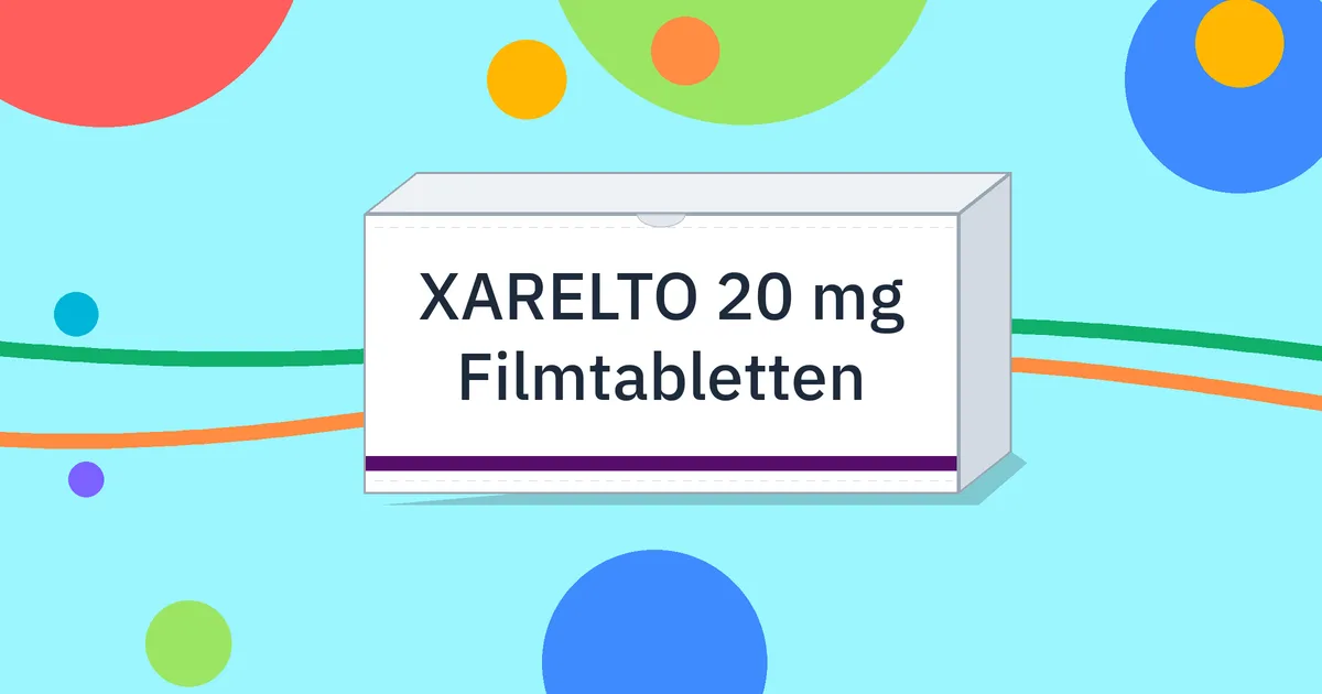 Symbolbild: Packung mit der Aufschrift XARELTO 20 mg Filmtabletten (PZN 10743802) – Verfügbarkeit und Bezug in Apotheken in Frankfurt am Main