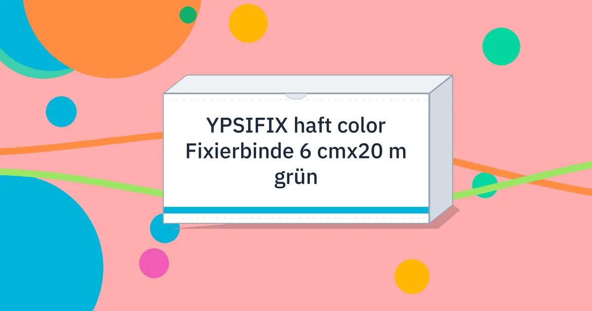 Symbolbild: Packung mit der Aufschrift YPSIFIX haft color Fixierbinde 6 cmx20 m grün (PZN 12604789) – Verfügbarkeit und Bezug in Apotheken in Frankfurt am Main