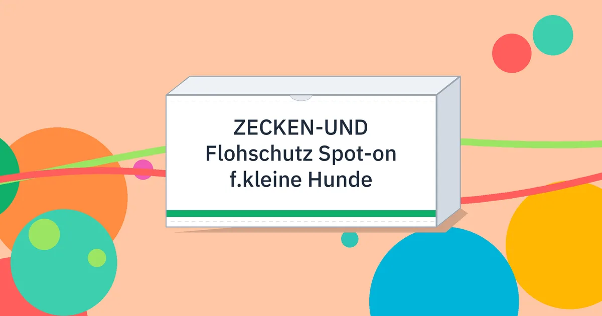 Symbolbild: Packung mit der Aufschrift ZECKEN-UND Flohschutz Spot-on f.kleine Hunde (PZN 17849337) – Verfügbarkeit und Bezug in Apotheken in Frankfurt am Main