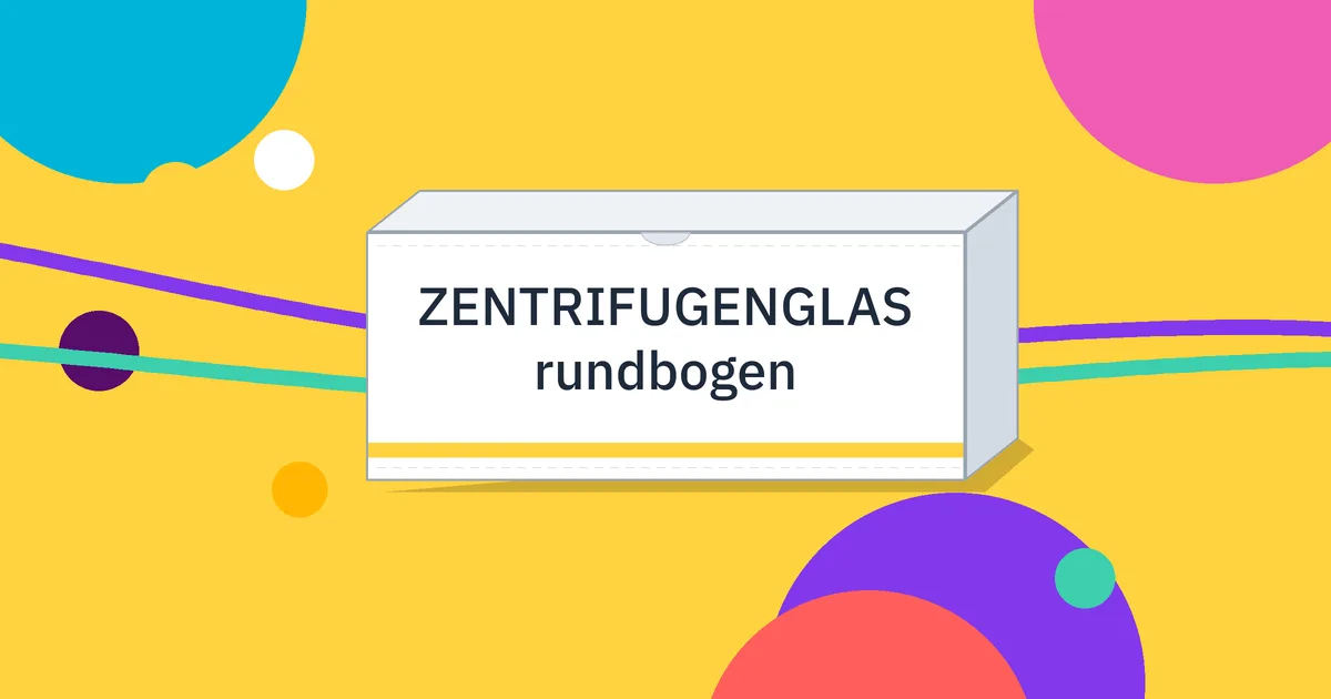Symbolbild: Packung mit der Aufschrift ZENTRIFUGENGLAS rundbogen (PZN 02009867) – Verfügbarkeit und Bezug in Apotheken in Frankfurt am Main
