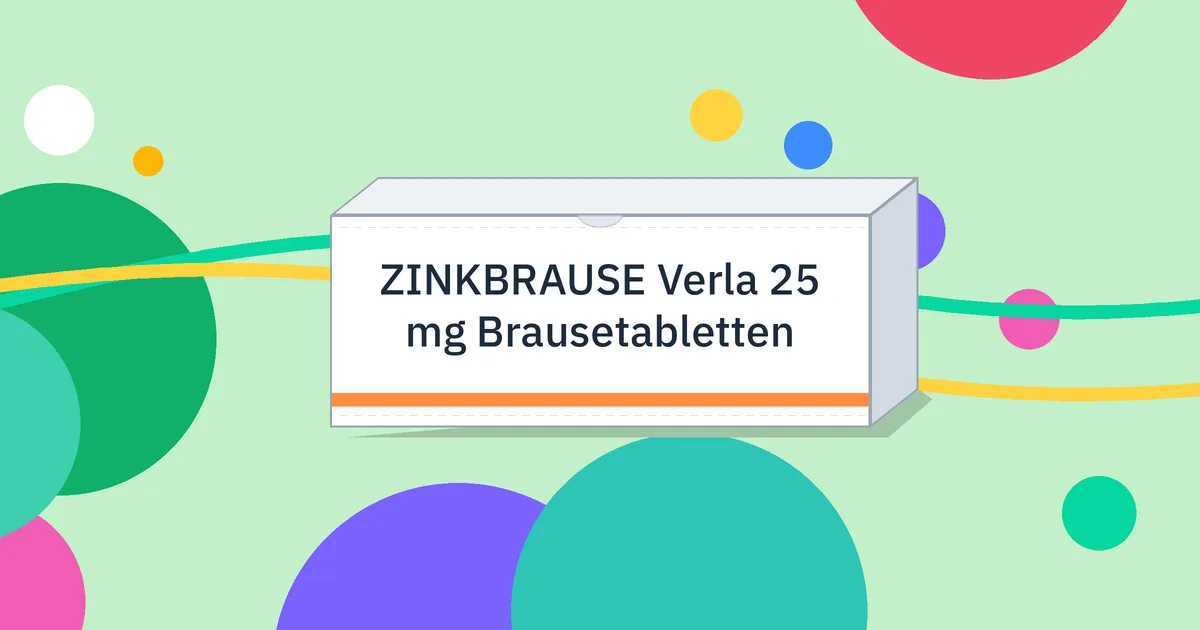 Symbolbild: Packung mit der Aufschrift ZINKBRAUSE Verla 25 mg Brausetabletten (PZN 08900542) – Verfügbarkeit und Bezug in Apotheken in Frankfurt am Main