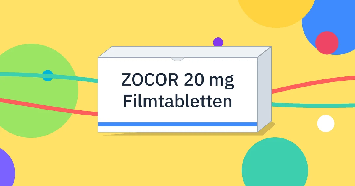 Symbolbild: Packung mit der Aufschrift ZOCOR 20 mg Filmtabletten (PZN 17582578) – Verfügbarkeit und Bezug in Apotheken in Frankfurt am Main