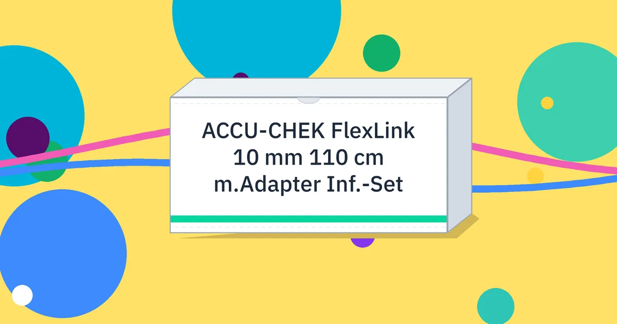 Symbolbild: Packung mit der Aufschrift ACCU-CHEK FlexLink 10 mm 110 cm m.Adapter Inf.-Set (PZN 19767827) – Verfügbarkeit und Bezug in Apotheken in Frankfurt am Main