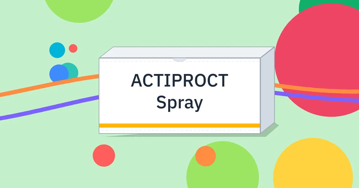 Symbolbild: Packung mit der Aufschrift ACTIPROCT Spray (PZN 19386060) – Verfügbarkeit und Bezug in Apotheken in Frankfurt am Main