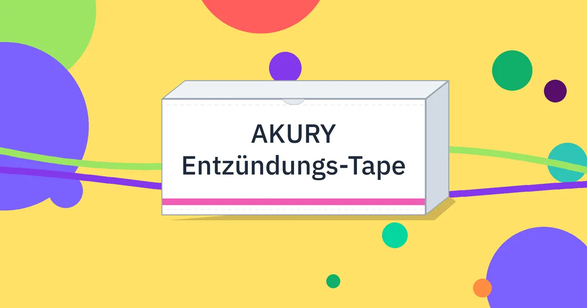 Symbolbild: Packung mit der Aufschrift AKURY Entzündungs-Tape (PZN 20581341) – Verfügbarkeit und Bezug in Apotheken in Frankfurt am Main