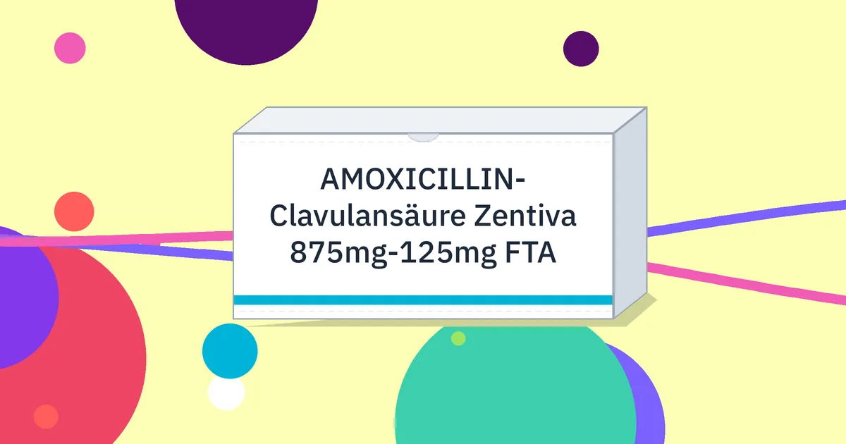 Symbolbild: Packung mit der Aufschrift AMOXICILLIN-Clavulansäure Zentiva 875mg-125mg FTA (PZN 19335341) – Verfügbarkeit und Bezug in Apotheken in Frankfurt am Main
