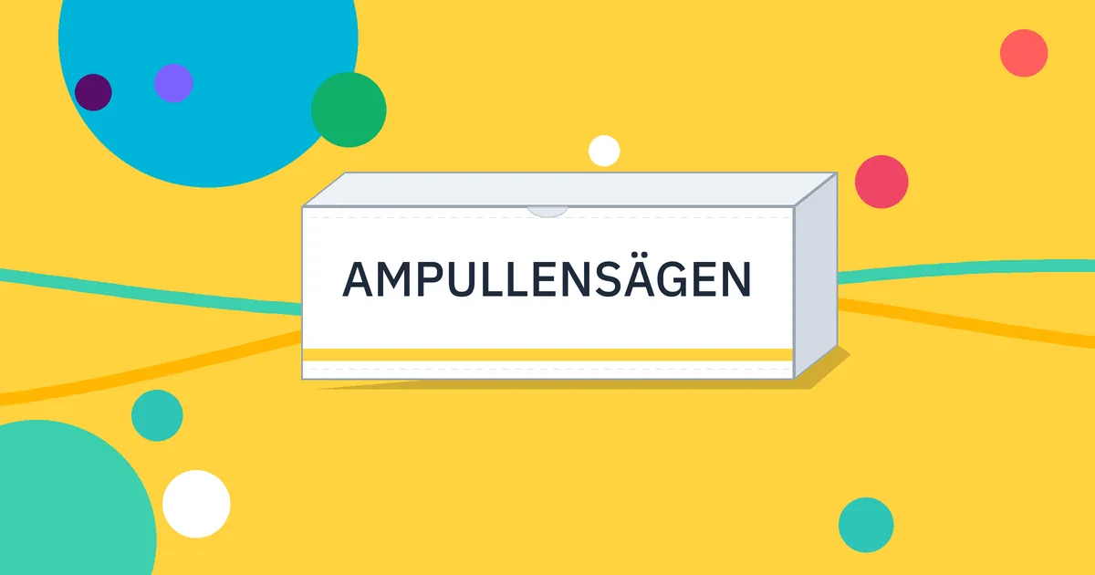 Symbolbild: Packung mit der Aufschrift AMPULLENSÄGEN (PZN 09760669) – Verfügbarkeit und Bezug in Apotheken in Frankfurt am Main