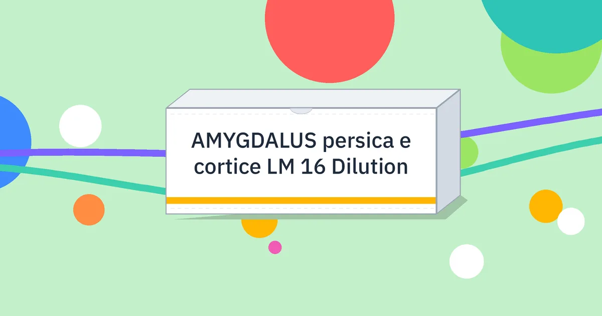 Symbolbild: Packung mit der Aufschrift AMYGDALUS persica e cortice LM 16 Dilution (PZN 13326080) – Verfügbarkeit und Bezug in Apotheken in Frankfurt am Main
