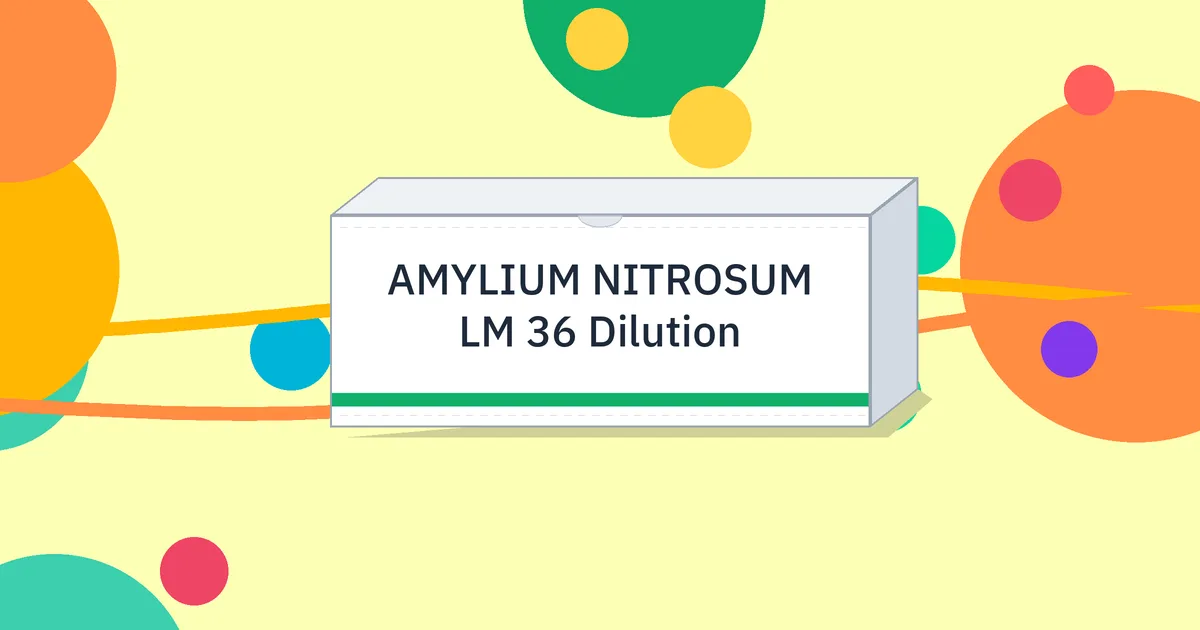 Symbolbild: Packung mit der Aufschrift AMYLIUM NITROSUM LM 36 Dilution (PZN 13326737) – Verfügbarkeit und Bezug in Apotheken in Frankfurt am Main