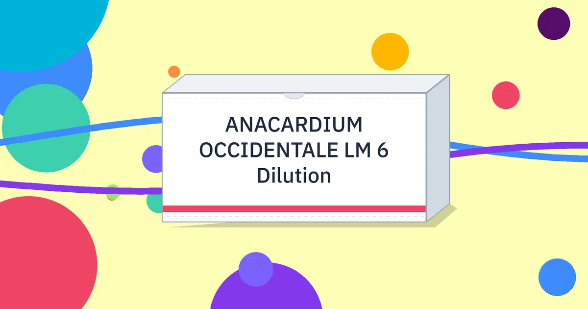 Symbolbild: Packung mit der Aufschrift ANACARDIUM OCCIDENTALE LM 6 Dilution (PZN 13327369) – Verfügbarkeit und Bezug in Apotheken in Frankfurt am Main