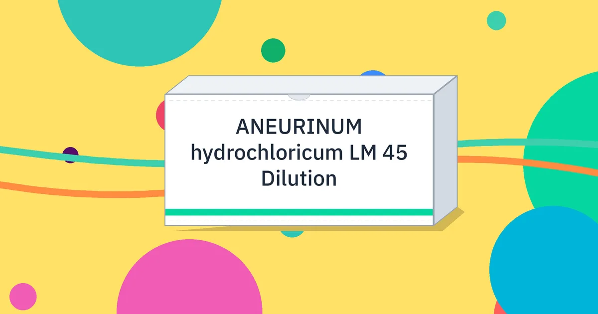 Symbolbild: Packung mit der Aufschrift ANEURINUM hydrochloricum LM 45 Dilution (PZN 13367759) – Verfügbarkeit und Bezug in Apotheken in Frankfurt am Main