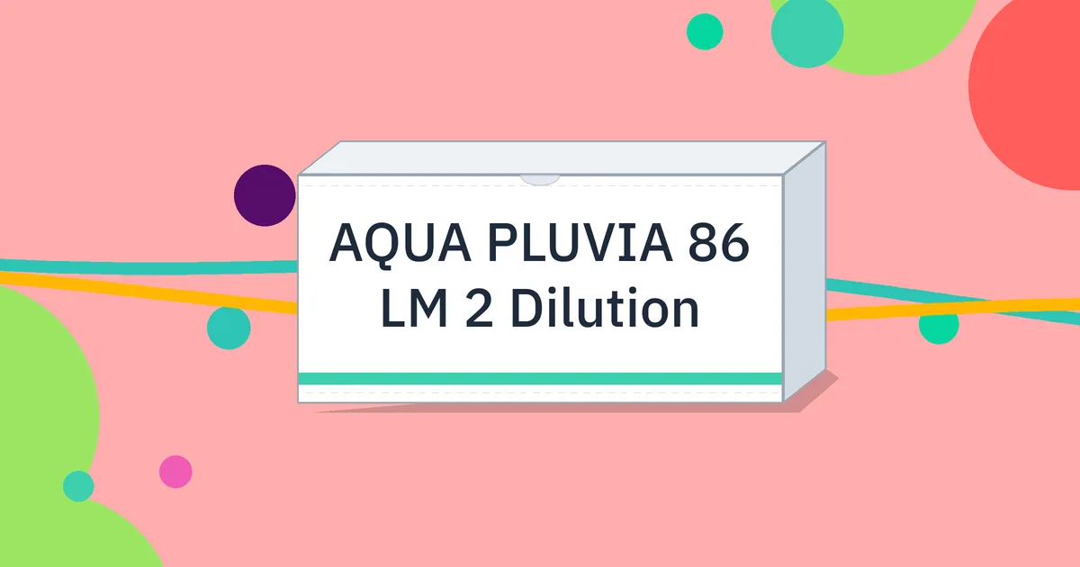 Symbolbild: Packung mit der Aufschrift AQUA PLUVIA 86 LM 2 Dilution (PZN 12766316) – Verfügbarkeit und Bezug in Apotheken in Frankfurt am Main