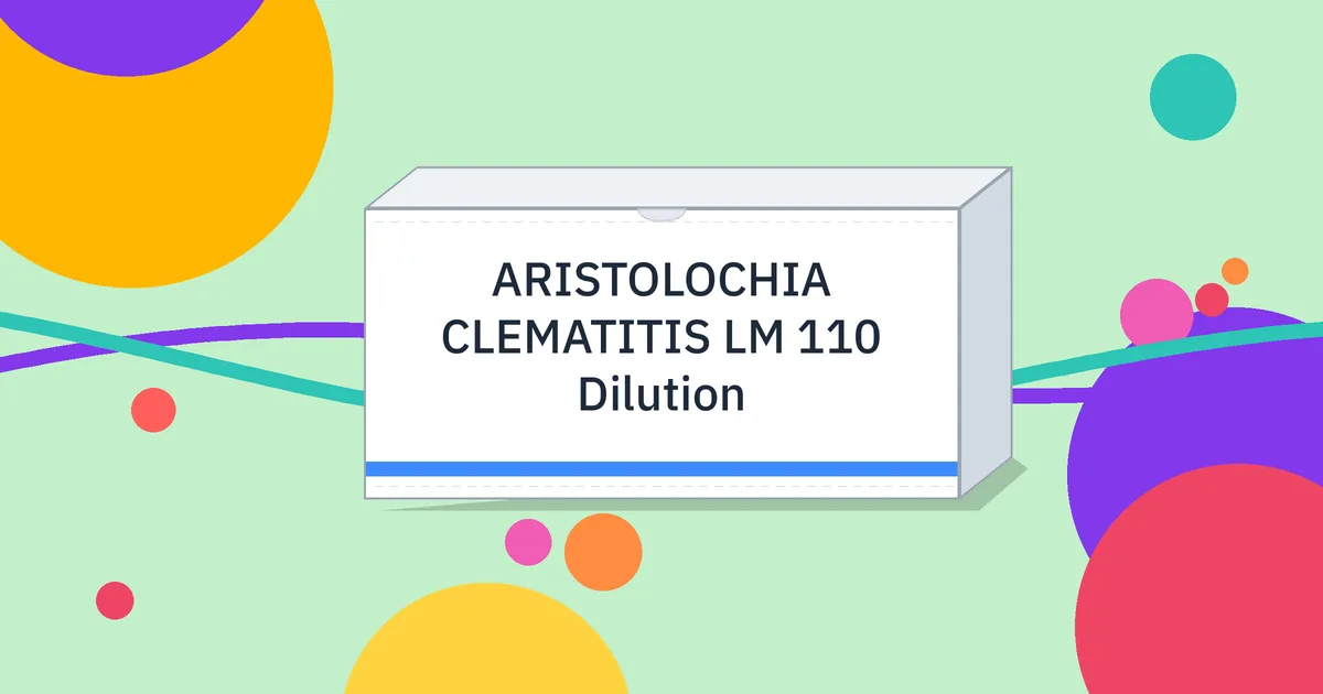 Symbolbild: Packung mit der Aufschrift ARISTOLOCHIA CLEMATITIS LM 110 Dilution (PZN 13392007) – Verfügbarkeit und Bezug in Apotheken in Frankfurt am Main