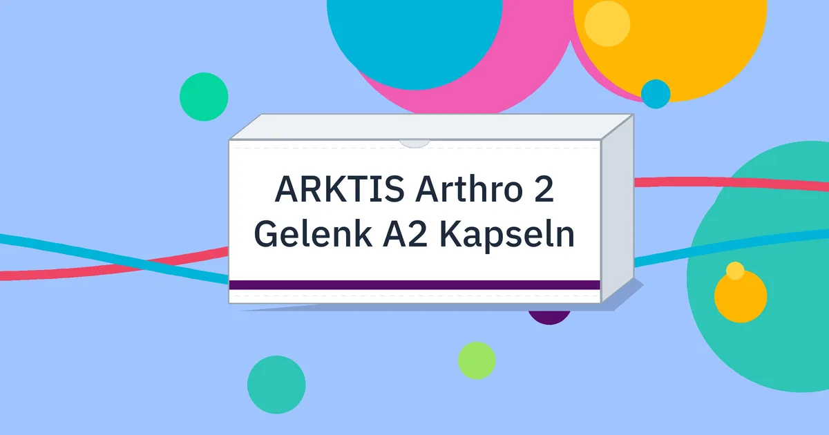 Symbolbild: Packung mit der Aufschrift ARKTIS Arthro 2 Gelenk A2 Kapseln (PZN 16024155) – Verfügbarkeit und Bezug in Apotheken in Frankfurt am Main