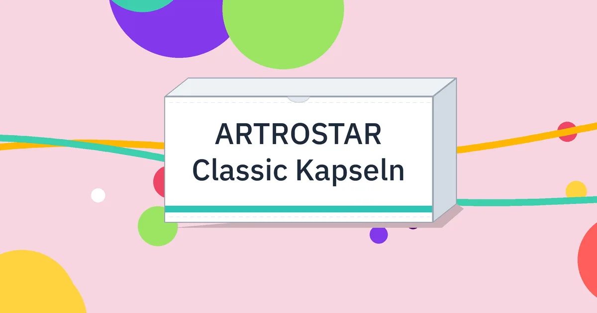 Symbolbild: Packung mit der Aufschrift ARTROSTAR Classic Kapseln (PZN 05508163) – Verfügbarkeit und Bezug in Apotheken in Frankfurt am Main