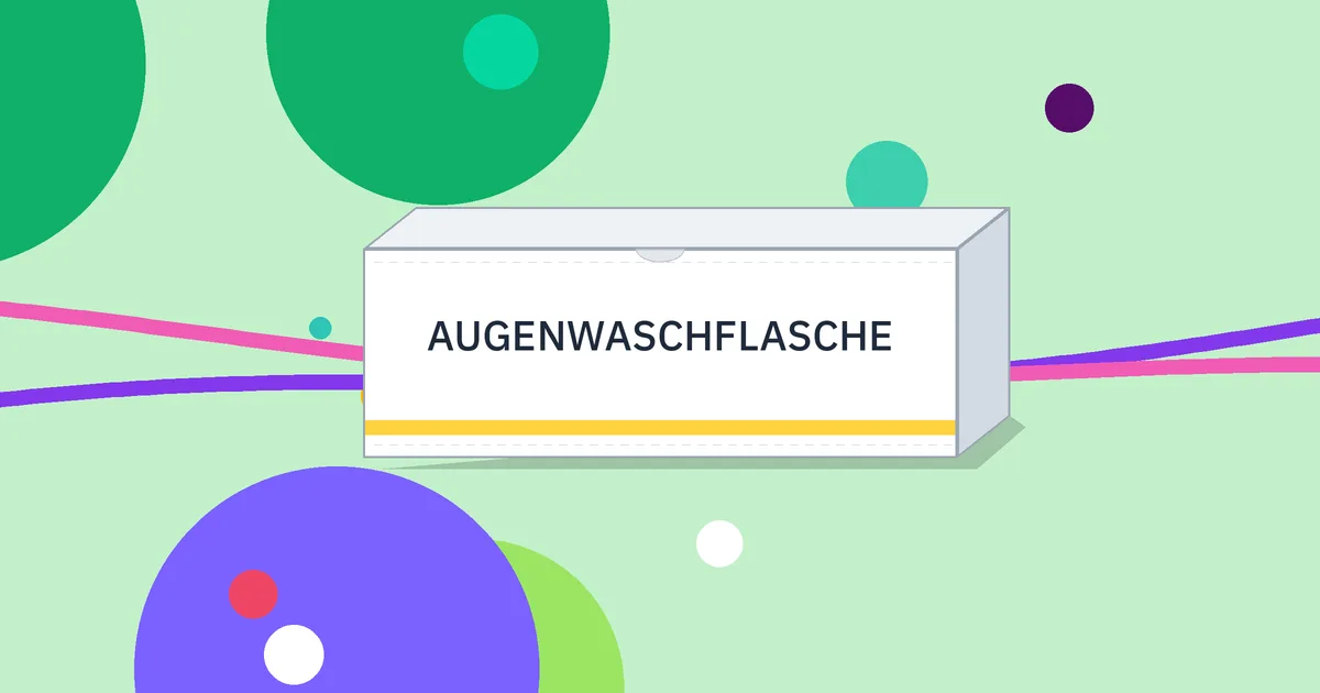 Symbolbild: Packung mit der Aufschrift AUGENWASCHFLASCHE (PZN 09379627) – Verfügbarkeit und Bezug in Apotheken in Frankfurt am Main