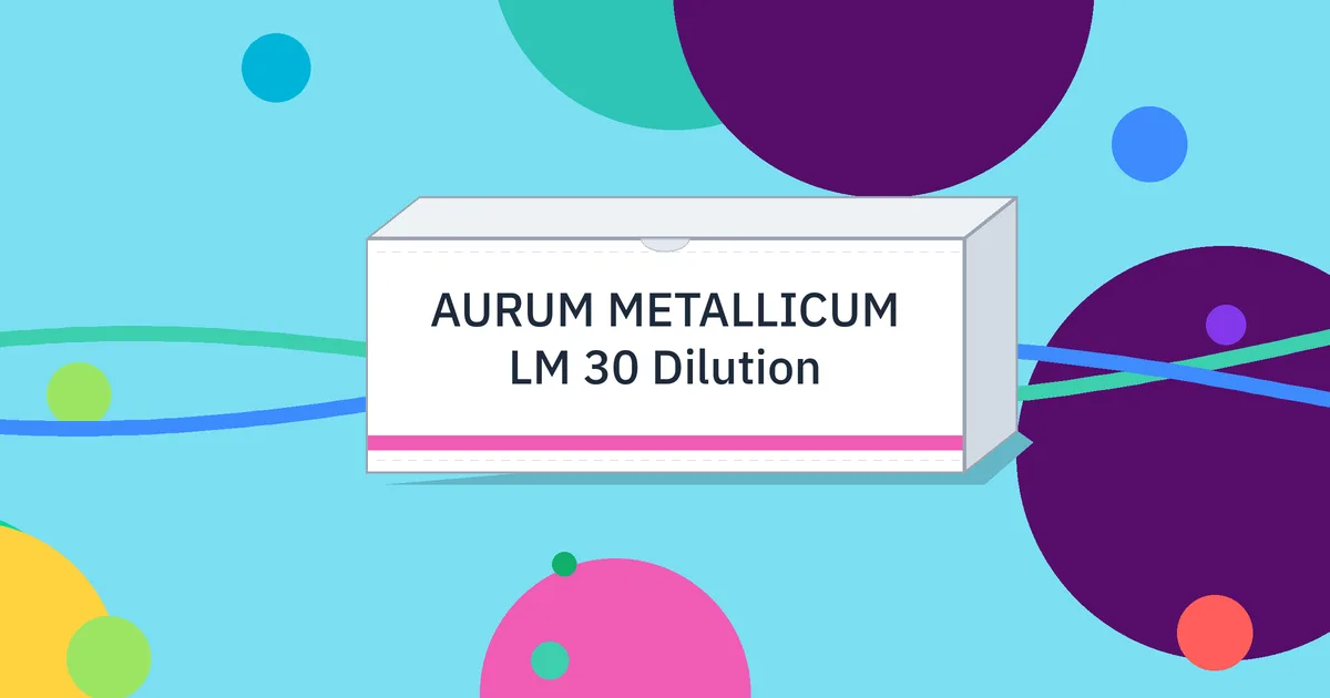 Symbolbild: Packung mit der Aufschrift AURUM METALLICUM LM 30 Dilution (PZN 02600833) – Verfügbarkeit und Bezug in Apotheken in Frankfurt am Main