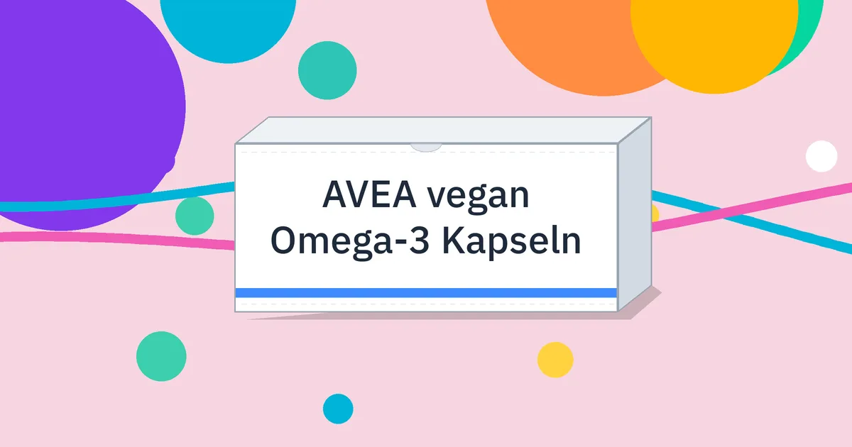 Symbolbild: Packung mit der Aufschrift AVEA vegan Omega-3 Kapseln (PZN 20333086) – Verfügbarkeit und Bezug in Apotheken in Frankfurt am Main
