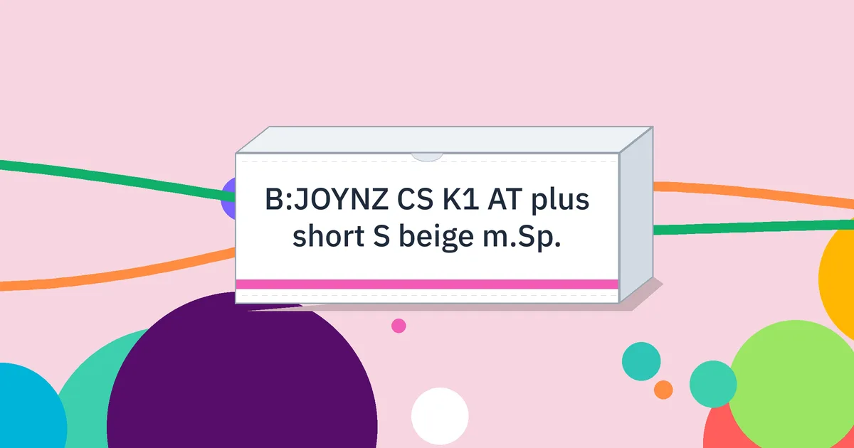 Symbolbild: Packung mit der Aufschrift B:JOYNZ CS K1 AT plus short S beige m.Sp. (PZN 20537185) – Verfügbarkeit und Bezug in Apotheken in Frankfurt am Main