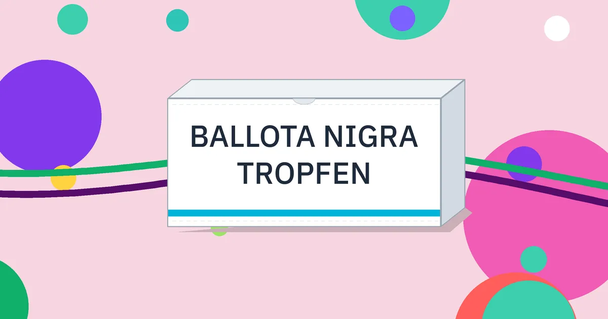 Symbolbild: Packung mit der Aufschrift BALLOTA NIGRA TROPFEN (PZN 15229613) – Verfügbarkeit und Bezug in Apotheken in Frankfurt am Main