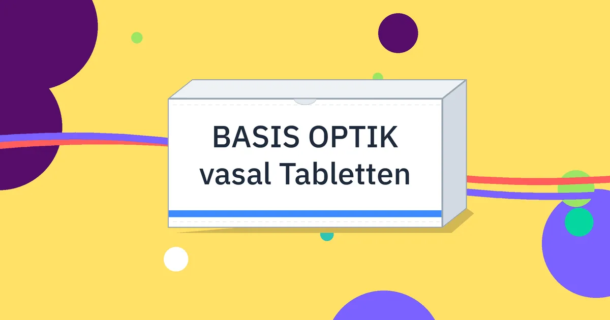 Symbolbild: Packung mit der Aufschrift BASIS OPTIK vasal Tabletten (PZN 11139847) – Verfügbarkeit und Bezug in Apotheken in Frankfurt am Main