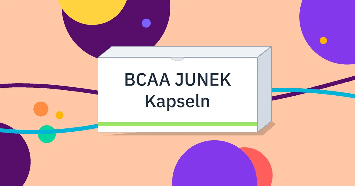 Symbolbild: Packung mit der Aufschrift BCAA JUNEK Kapseln (PZN 10732193) – Verfügbarkeit und Bezug in Apotheken in Frankfurt am Main
