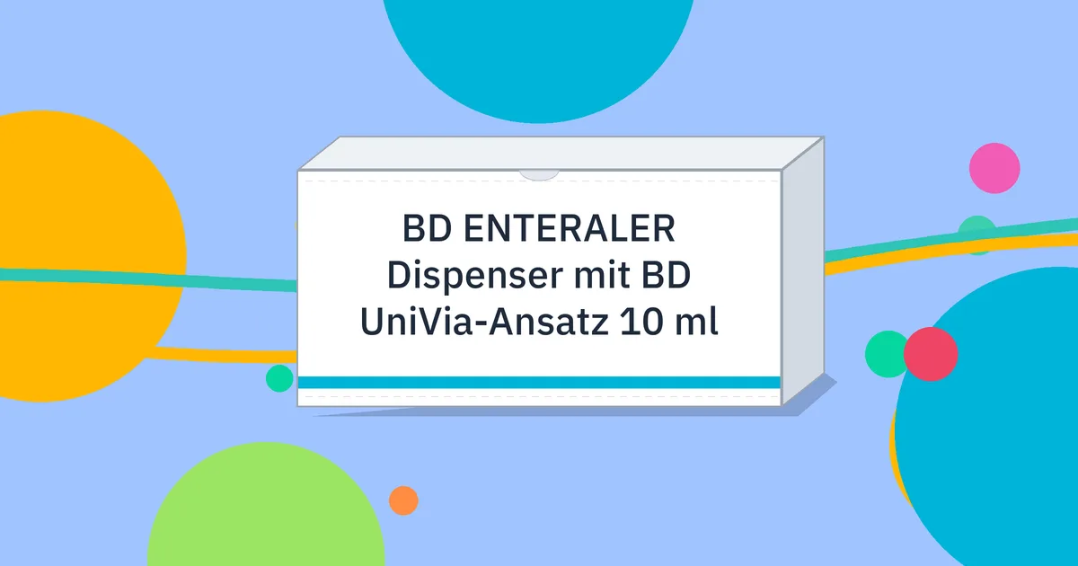 Symbolbild: Packung mit der Aufschrift BD ENTERALER Dispenser mit BD UniVia-Ansatz 10 ml (PZN 08446706) – Verfügbarkeit und Bezug in Apotheken in Frankfurt am Main
