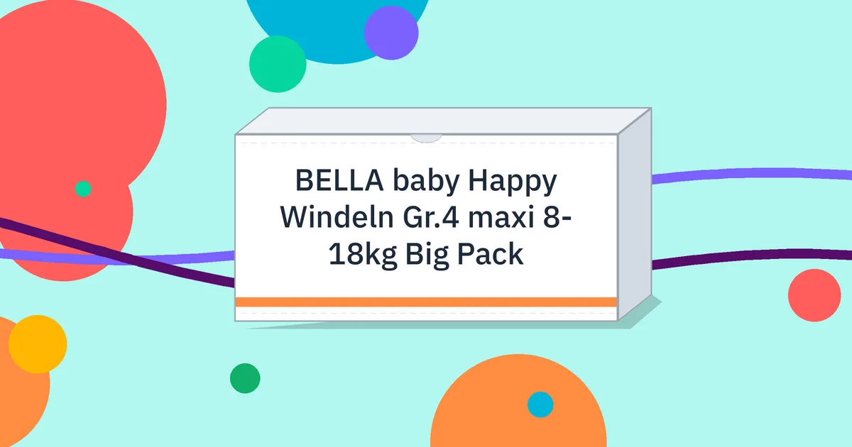 Symbolbild: Packung mit der Aufschrift BELLA baby Happy Windeln Gr.4 maxi 8-18kg Big Pack (PZN 15209875) – Verfügbarkeit und Bezug in Apotheken in Frankfurt am Main