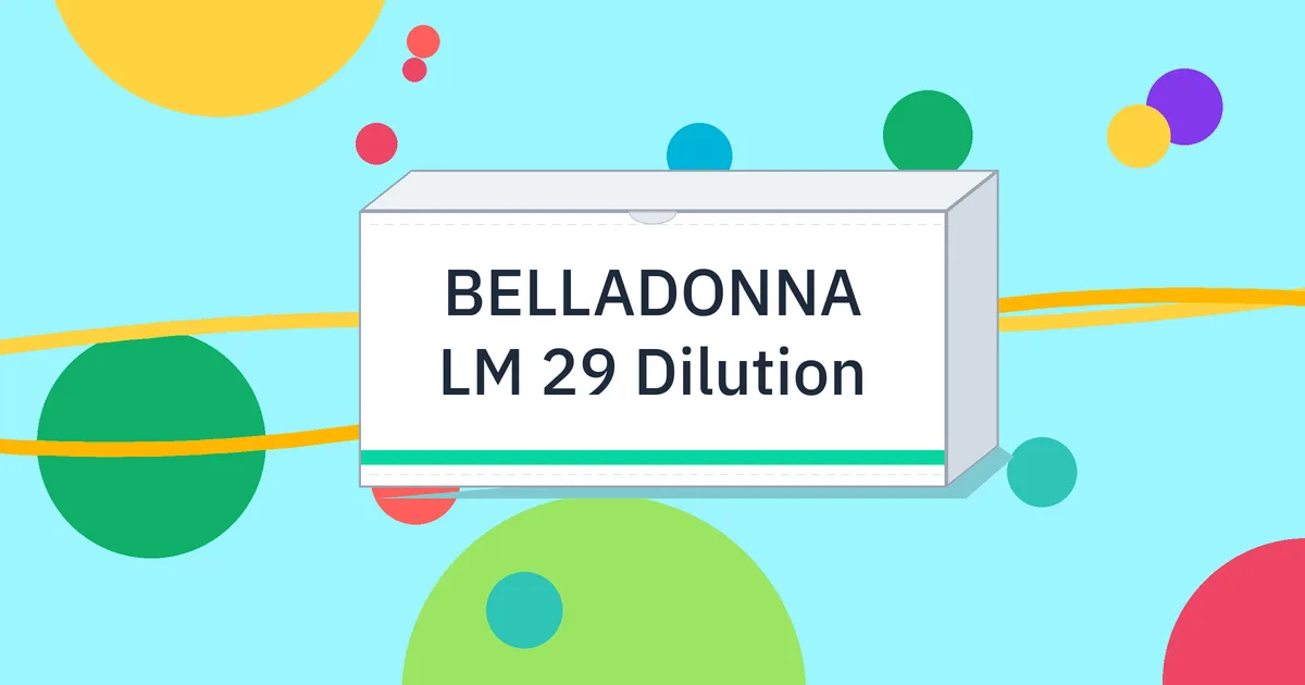 Symbolbild: Packung mit der Aufschrift BELLADONNA LM 29 Dilution (PZN 12791343) – Verfügbarkeit und Bezug in Apotheken in Frankfurt am Main