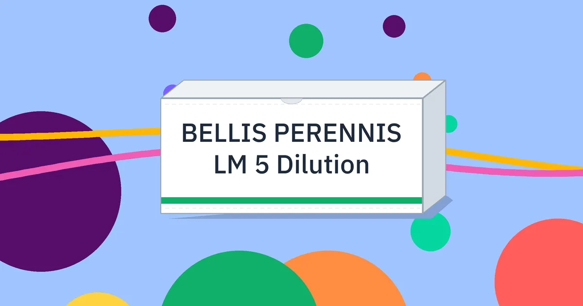 Symbolbild: Packung mit der Aufschrift BELLIS PERENNIS LM 5 Dilution (PZN 12791509) – Verfügbarkeit und Bezug in Apotheken in Frankfurt am Main