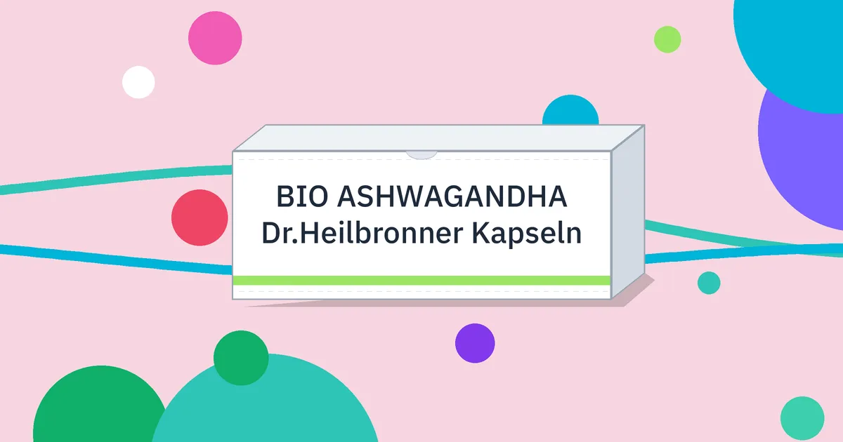 Symbolbild: Packung mit der Aufschrift BIO ASHWAGANDHA Dr.Heilbronner Kapseln (PZN 18365736) – Verfügbarkeit und Bezug in Apotheken in Frankfurt am Main