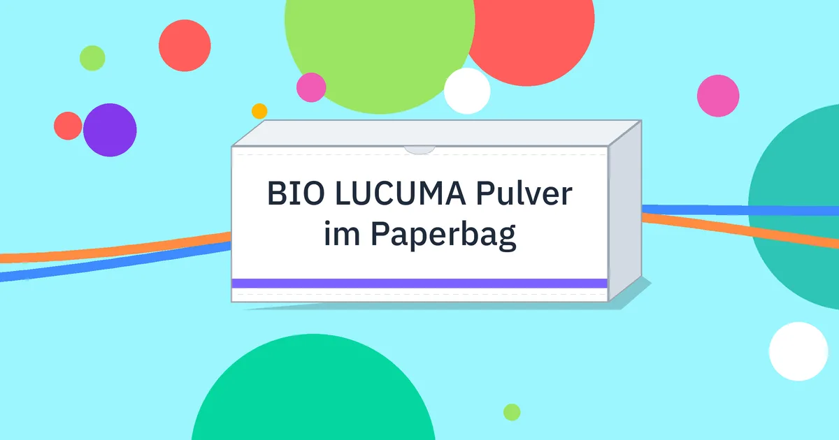 Symbolbild: Packung mit der Aufschrift BIO LUCUMA Pulver im Paperbag (PZN 11071492) – Verfügbarkeit und Bezug in Apotheken in Frankfurt am Main