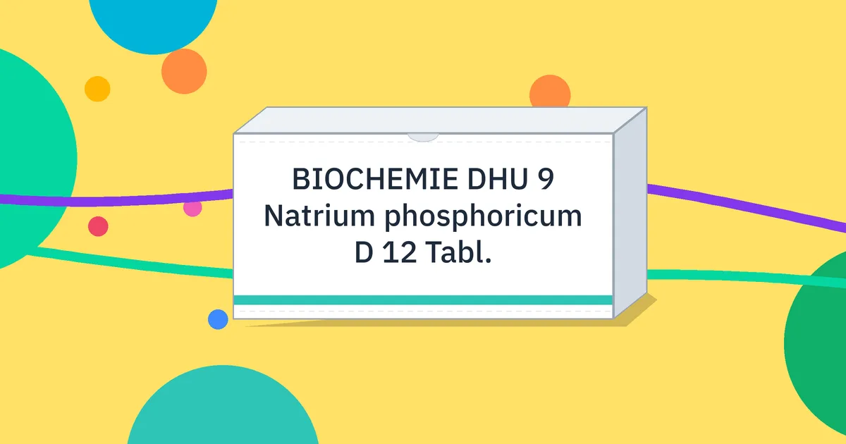 Symbolbild: Packung mit der Aufschrift BIOCHEMIE DHU 9 Natrium phosphoricum D 12 Tabl. (PZN 02580846) – Verfügbarkeit und Bezug in Apotheken in Frankfurt am Main