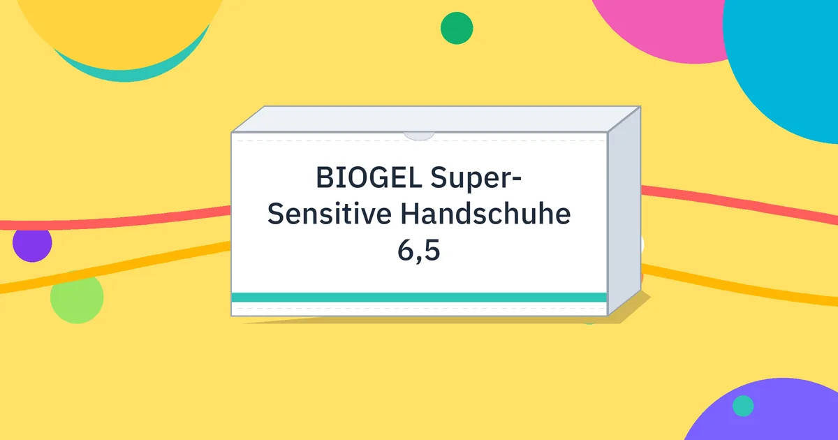 Symbolbild: Packung mit der Aufschrift BIOGEL Super-Sensitive Handschuhe 6,5 (PZN 04702414) – Verfügbarkeit und Bezug in Apotheken in Frankfurt am Main