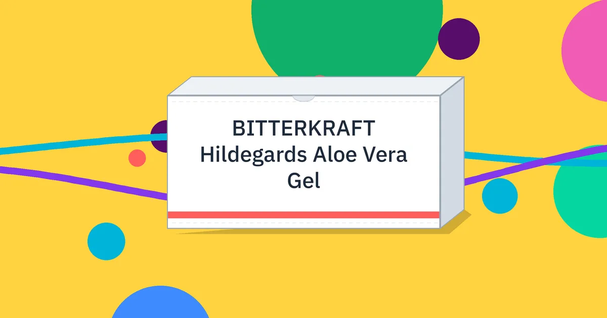 Symbolbild: Packung mit der Aufschrift BITTERKRAFT Hildegards Aloe Vera Gel (PZN 19307379) – Verfügbarkeit und Bezug in Apotheken in Frankfurt am Main