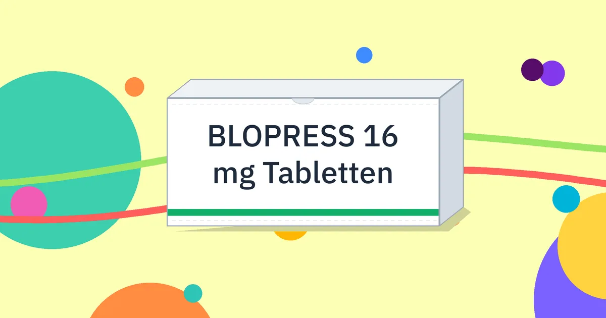 Symbolbild: Packung mit der Aufschrift BLOPRESS 16 mg Tabletten (PZN 16749378) – Verfügbarkeit und Bezug in Apotheken in Frankfurt am Main