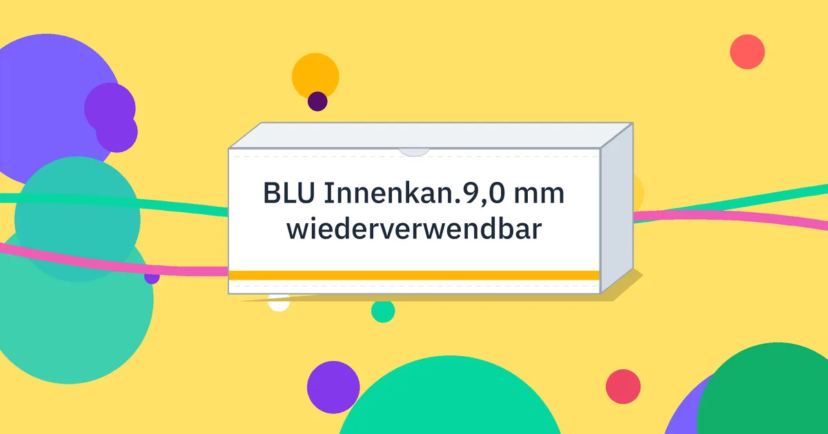 Symbolbild: Packung mit der Aufschrift BLU Innenkan.9,0 mm wiederverwendbar (PZN 02151826) – Verfügbarkeit und Bezug in Apotheken in Frankfurt am Main