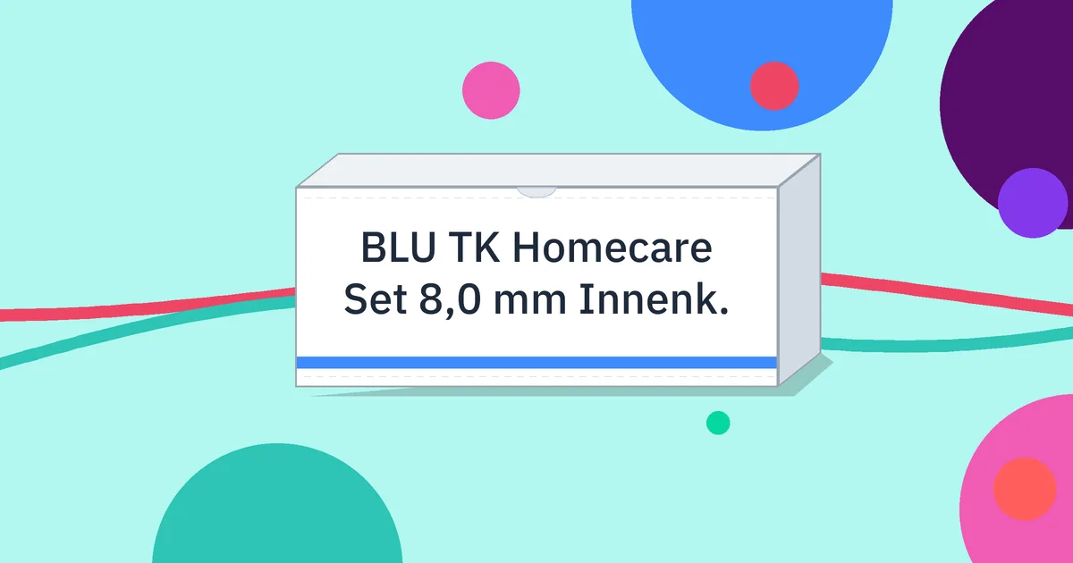 Symbolbild: Packung mit der Aufschrift BLU TK Homecare Set 8,0 mm Innenk. (PZN 02150838) – Verfügbarkeit und Bezug in Apotheken in Frankfurt am Main