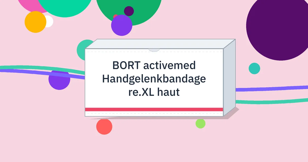 Symbolbild: Packung mit der Aufschrift BORT activemed Handgelenkbandage re.XL haut (PZN 10786355) – Verfügbarkeit und Bezug in Apotheken in Frankfurt am Main