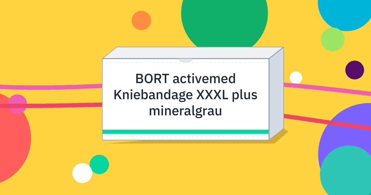 Symbolbild: Packung mit der Aufschrift BORT activemed Kniebandage XXXL plus mineralgrau (PZN 12602081) – Verfügbarkeit und Bezug in Apotheken in Frankfurt am Main