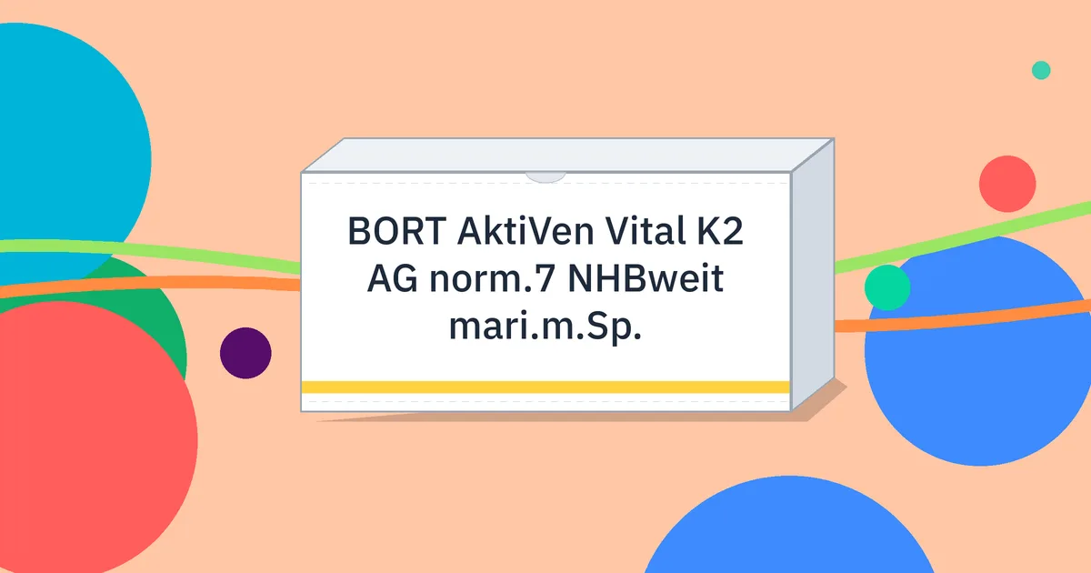 Symbolbild: Packung mit der Aufschrift BORT AktiVen Vital K2 AG norm.7 NHBweit mari.m.Sp. (PZN 13733342) – Verfügbarkeit und Bezug in Apotheken in Frankfurt am Main