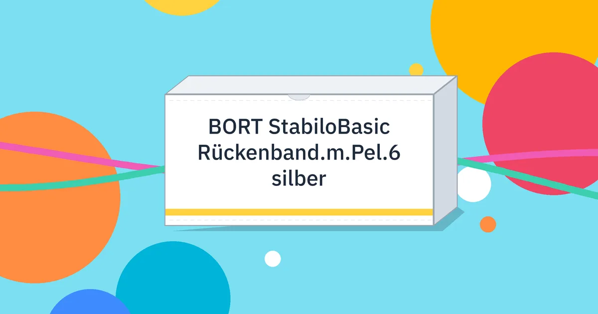 Symbolbild: Packung mit der Aufschrift BORT StabiloBasic Rückenband.m.Pel.6 silber (PZN 05872437) – Verfügbarkeit und Bezug in Apotheken in Frankfurt am Main