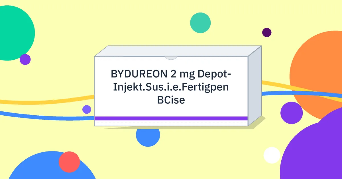 Symbolbild: Packung mit der Aufschrift BYDUREON 2 mg Depot-Injekt.Sus.i.e.Fertigpen BCise (PZN 17543816) – Verfügbarkeit und Bezug in Apotheken in Frankfurt am Main