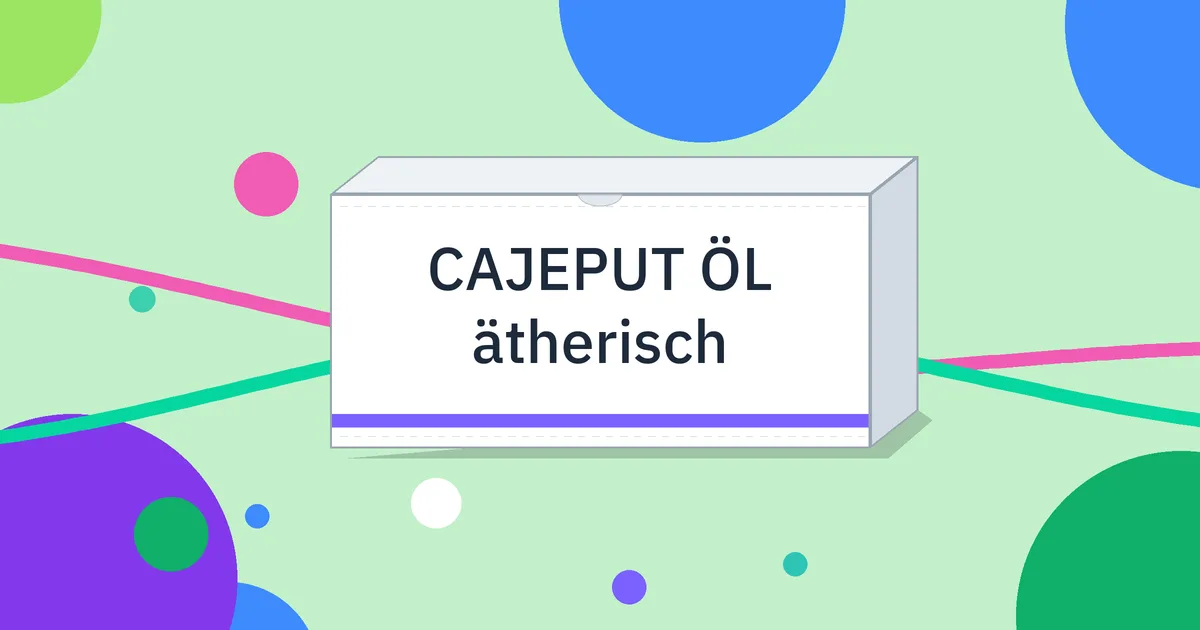 Symbolbild: Packung mit der Aufschrift CAJEPUT ÖL ätherisch (PZN 17429546) – Verfügbarkeit und Bezug in Apotheken in Frankfurt am Main
