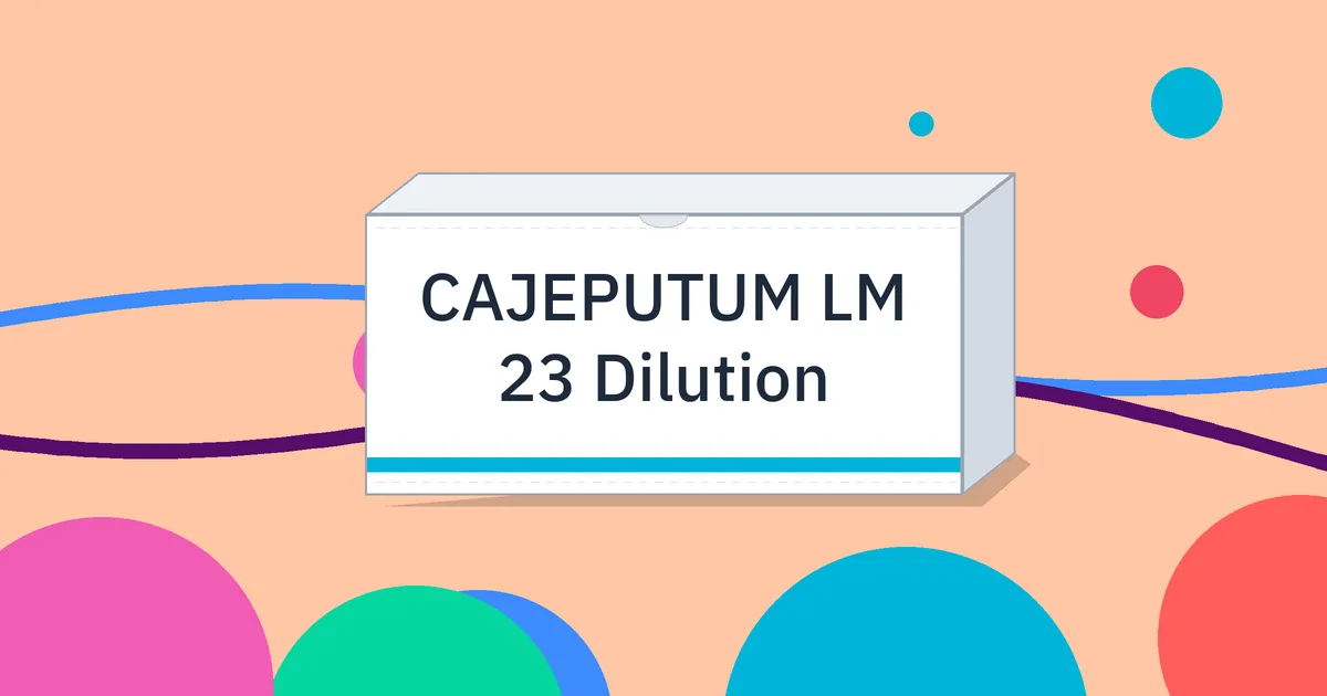 Symbolbild: Packung mit der Aufschrift CAJEPUTUM LM 23 Dilution (PZN 12799698) – Verfügbarkeit und Bezug in Apotheken in Frankfurt am Main