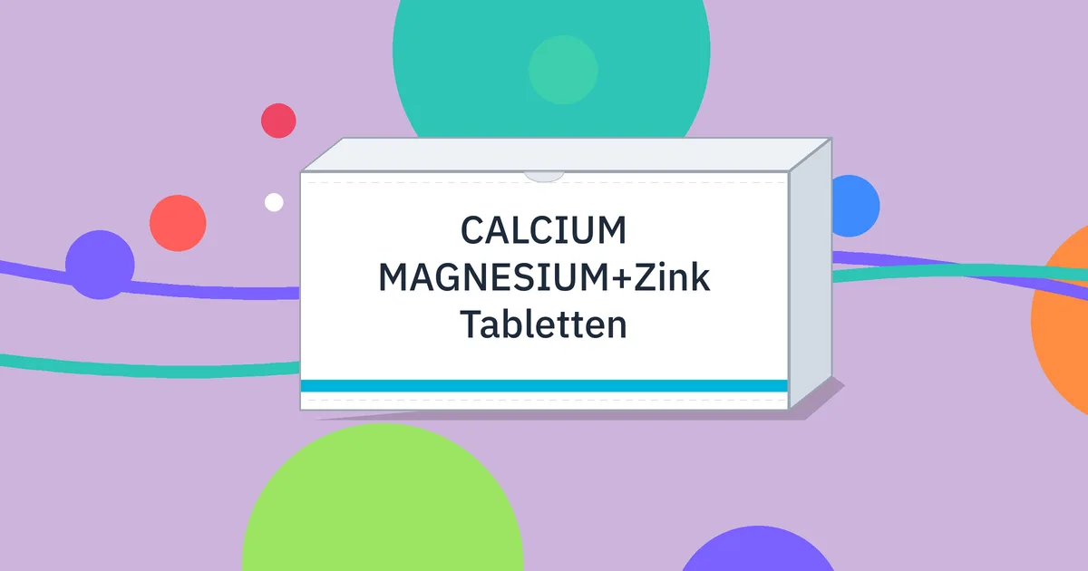 Symbolbild: Packung mit der Aufschrift CALCIUM MAGNESIUM+Zink Tabletten (PZN 09675099) – Verfügbarkeit und Bezug in Apotheken in Frankfurt am Main