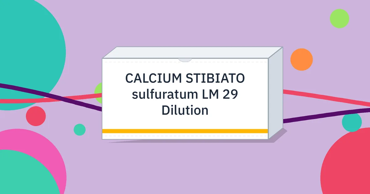 Symbolbild: Packung mit der Aufschrift CALCIUM STIBIATO sulfuratum LM 29 Dilution (PZN 12806748) – Verfügbarkeit und Bezug in Apotheken in Frankfurt am Main